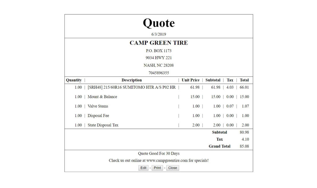 HITS© Software By Andreoli | Tire & Auto Shop Software